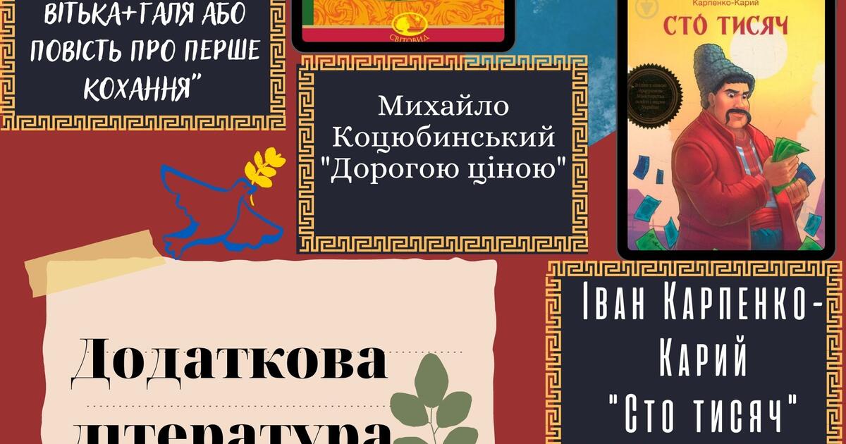 Список української літератури для читання влітку на 8 клас Інші