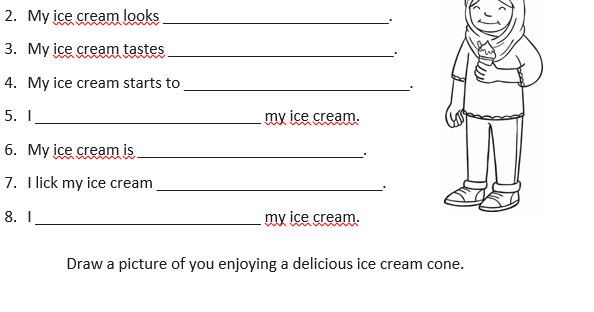 Карточки з завданнями. My Ice Cream. Summer writing | Інші методичні ...