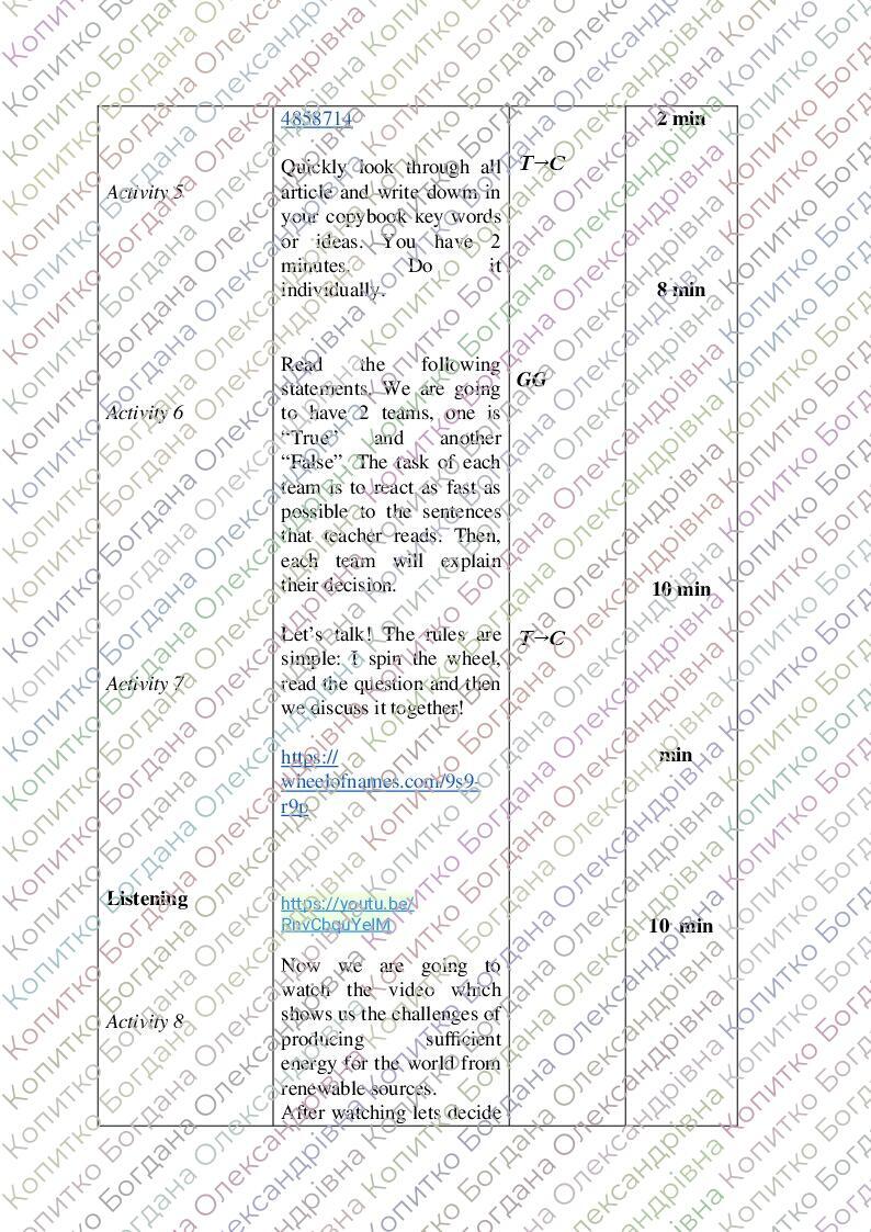 STEM Lesson Plan: Our Environment | Конспект. Англійська мова