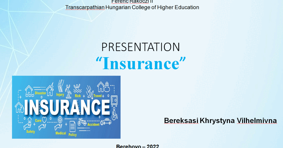 Presentation “Insurance” / Презентація "Страхування" | Презентація ...