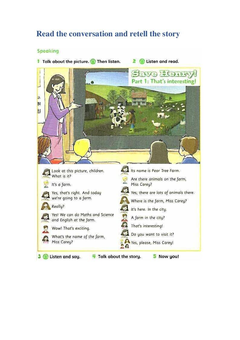 Retelling the story "Save Henry!"(part I) | Інтерактивні матеріали. Англійська мова