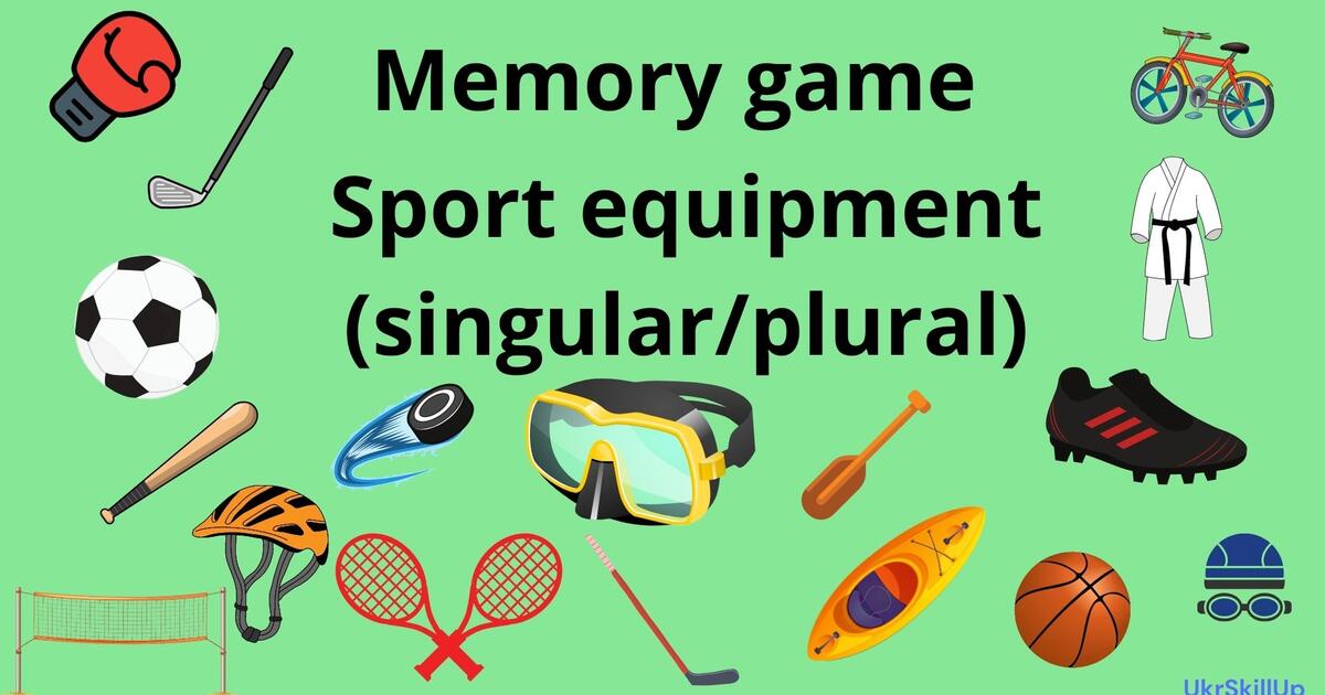 Memory game "Sport equipment" | Інші методичні матеріали. Англійська мова