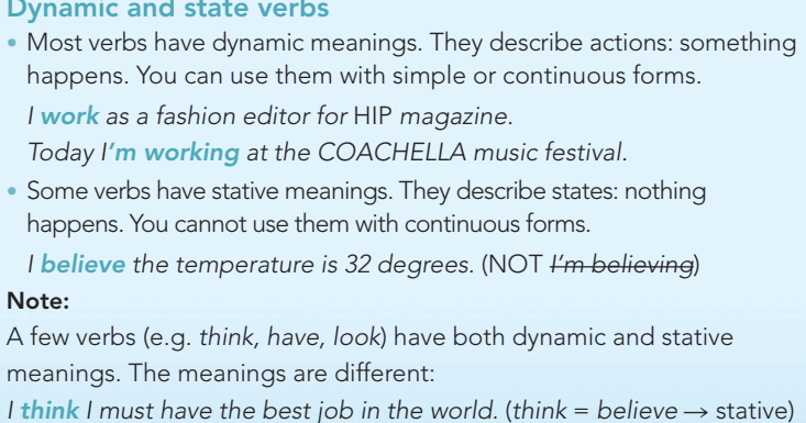 1.2 State and dynamic verbs | Урок на 2 завдання. Англійська мова