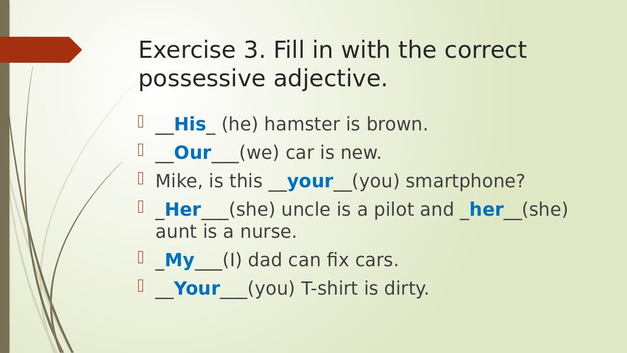 Презентація "Possessive adjectives and possessive case" | Презентація ...