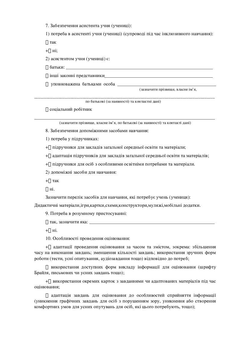 Індивідуальна програма розвитку для учня з ООП 7 клас Інші методичні матеріали Інклюзивна
