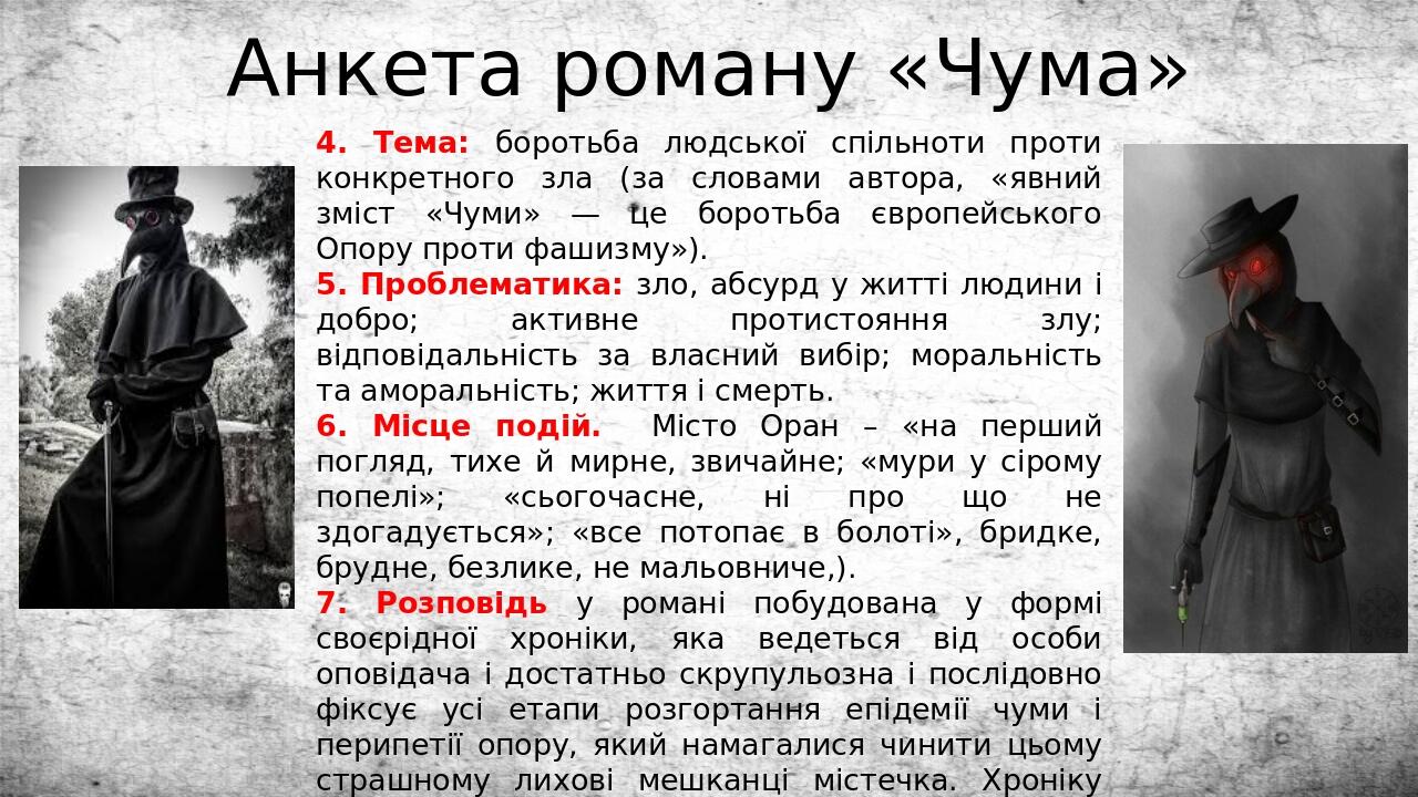 Презентація до уроку зарубіжної літератури. Альбер Камю "Чума". Віхи ...