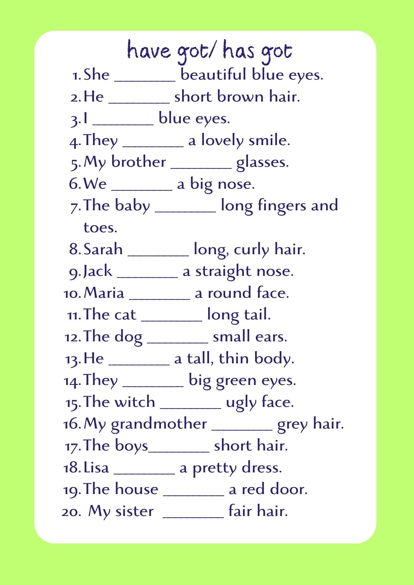 Вправи Have got/Has got | Ілюстрації. Англійська мова