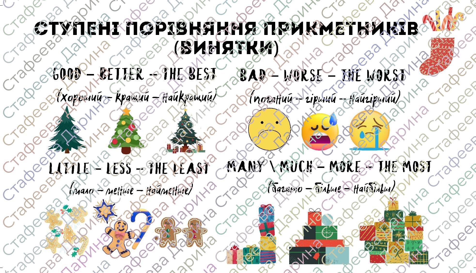 Degrees of comparison of adjectives (exceptions) | Інші методичні ...