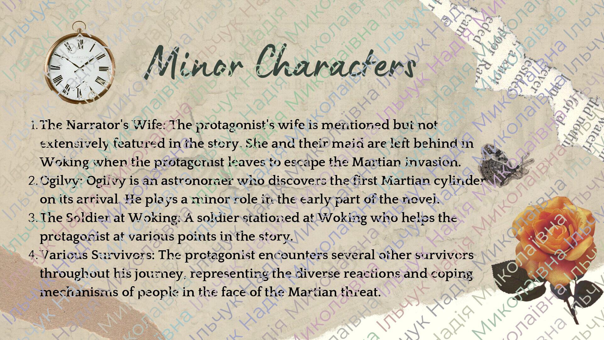 Презентація: "Setting, structure, major and minor characters, plot of a ...