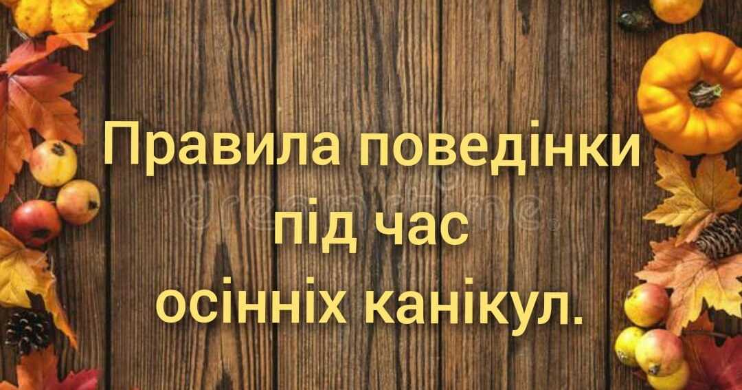 Презентація на тему Правила безпеки на осінніх канікулах