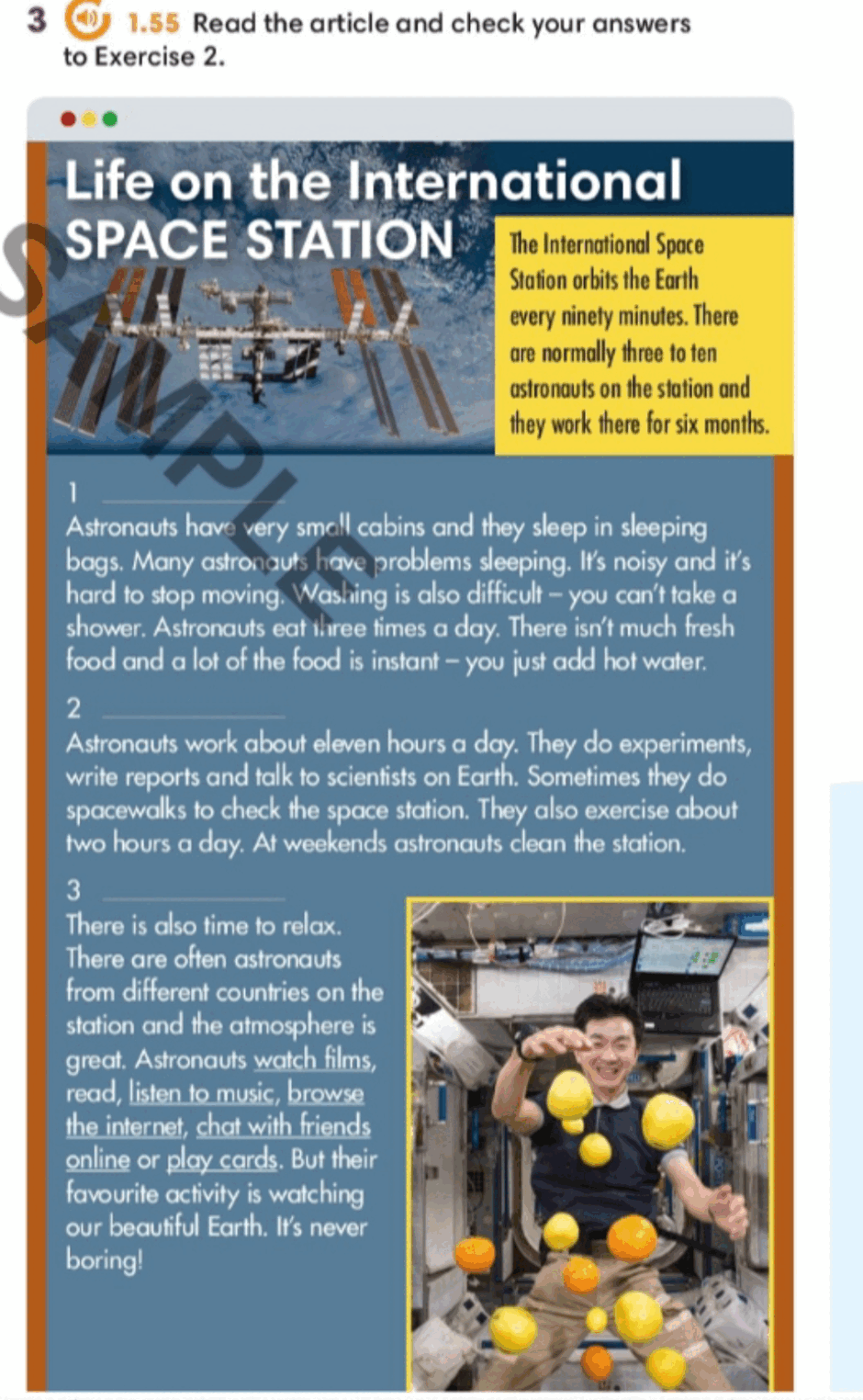Reading. Life on International Space station. | Урок на 1 завдання ...