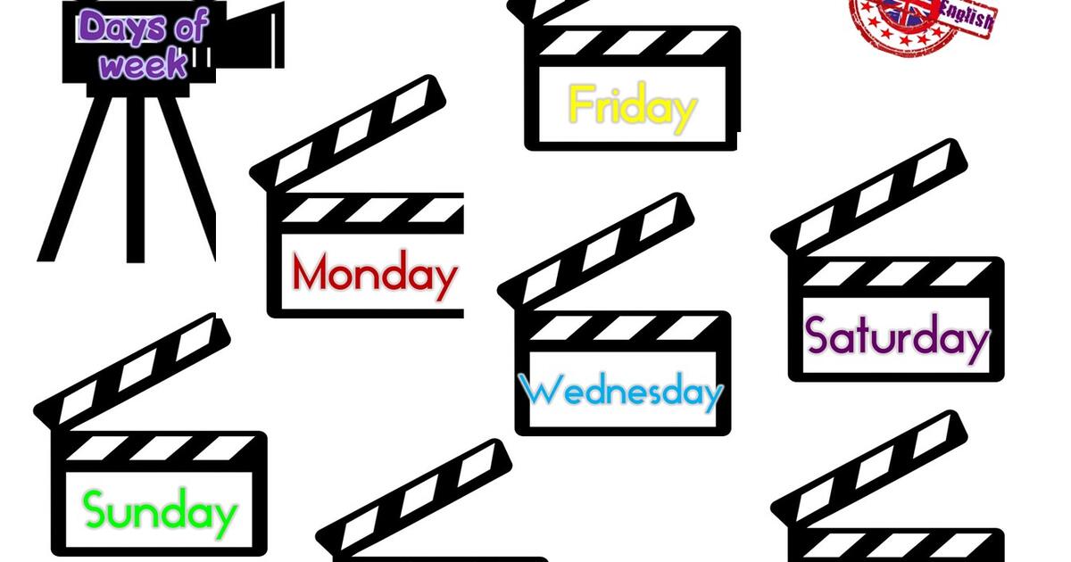 Наочний матеріал Дні тижня Days Of The Week Ілюстрації Англійська мова