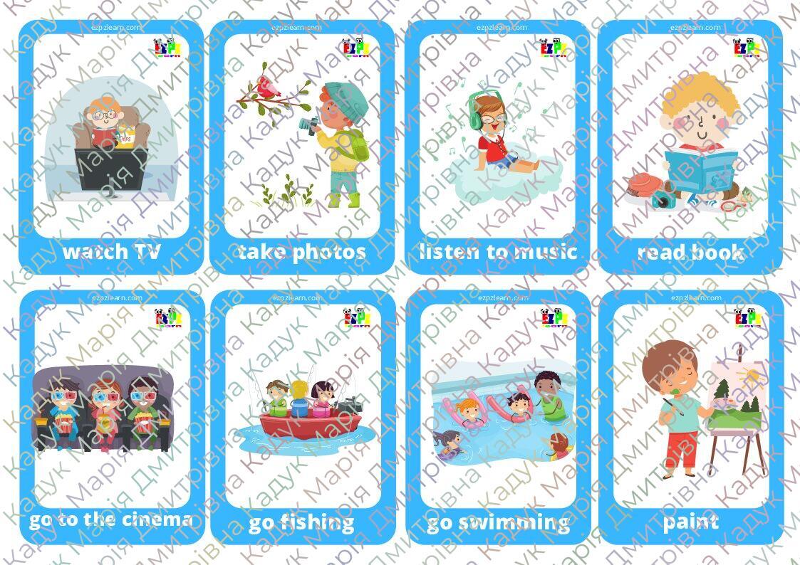 FREE TIME ACTIVITIES FLASH CARDS AND EXERCISES | Інші методичні ...