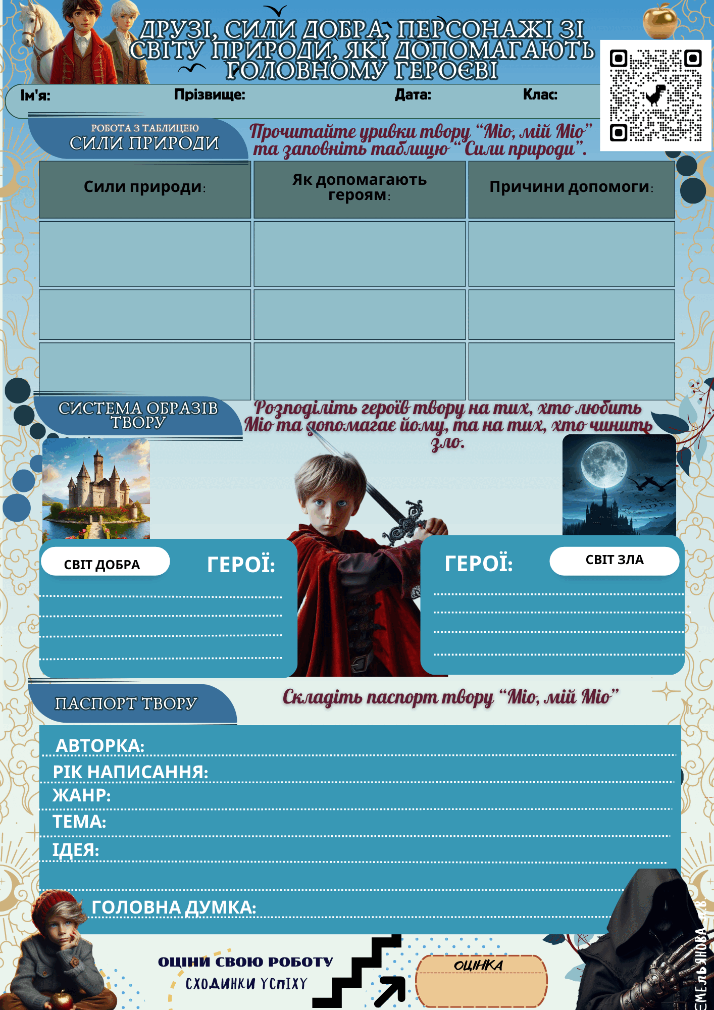 Презентація 6 клас НУШ урок №4 робочий аркуш Друзі сили добра персонажі зі світу природи
