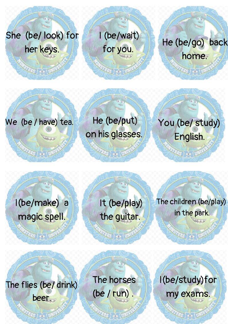 Present Continuous and Past Continuous sorting game | Інші методичні матеріали. Англійська мова