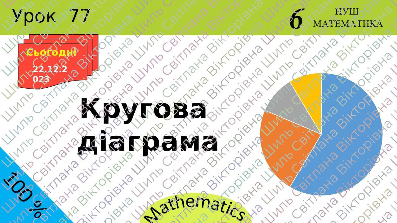 Презентація з теми: "Кругова діаграма" | Презентація. Математика