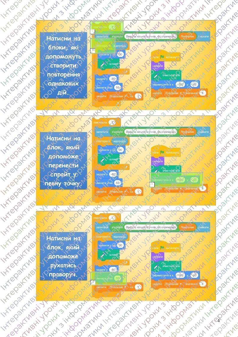 Діаграми з піктограмами у Scratch інформатика за підручником Біос 6