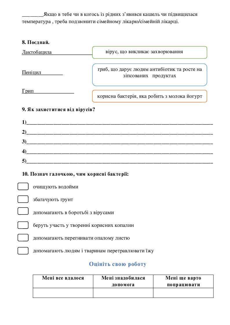 Діагностична робота по ЯДС 4 клас тема Світ невидимий Тест Я досліджую світ